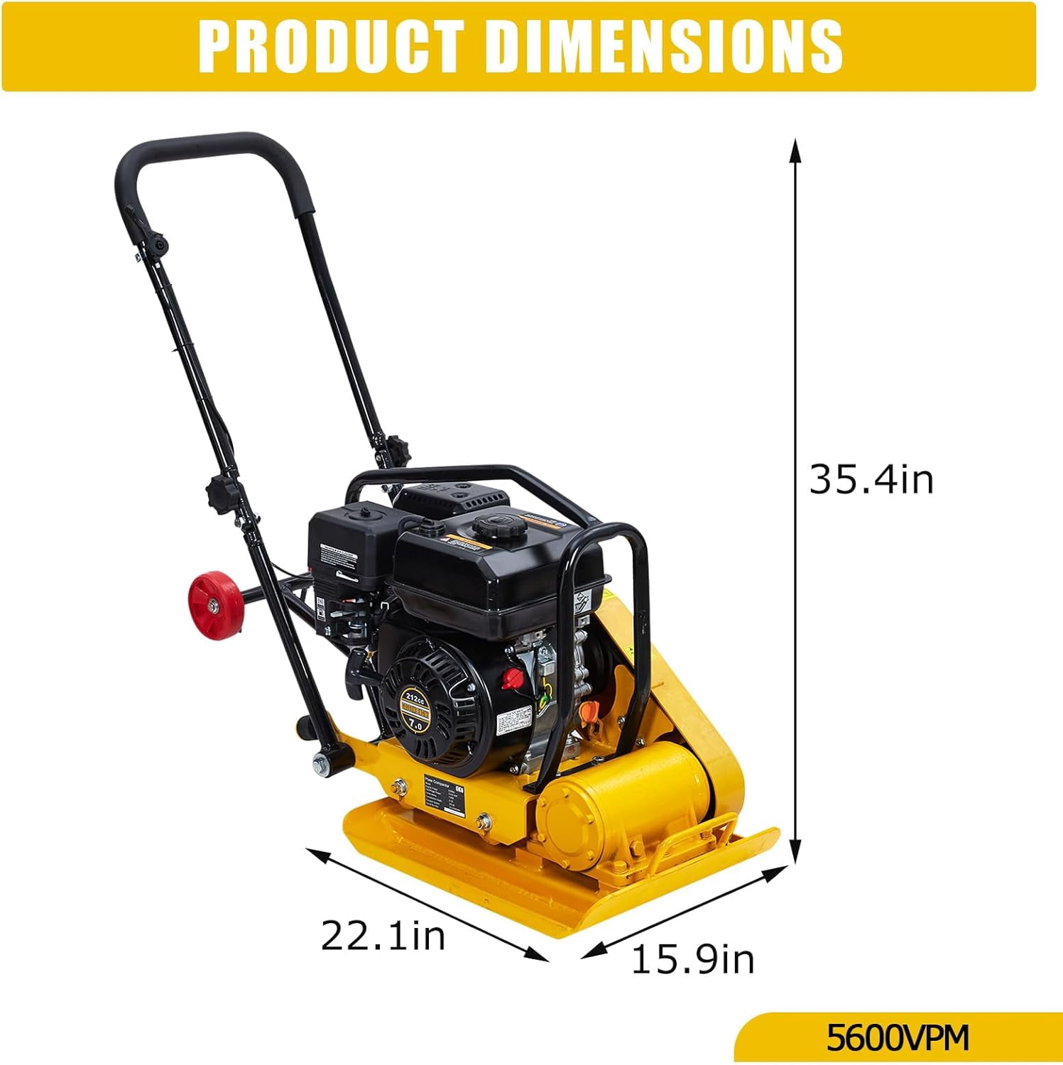 Acekid 6.5HP Plate Compactor - 212CC Gas Powered Jumping Jack Tamper ...