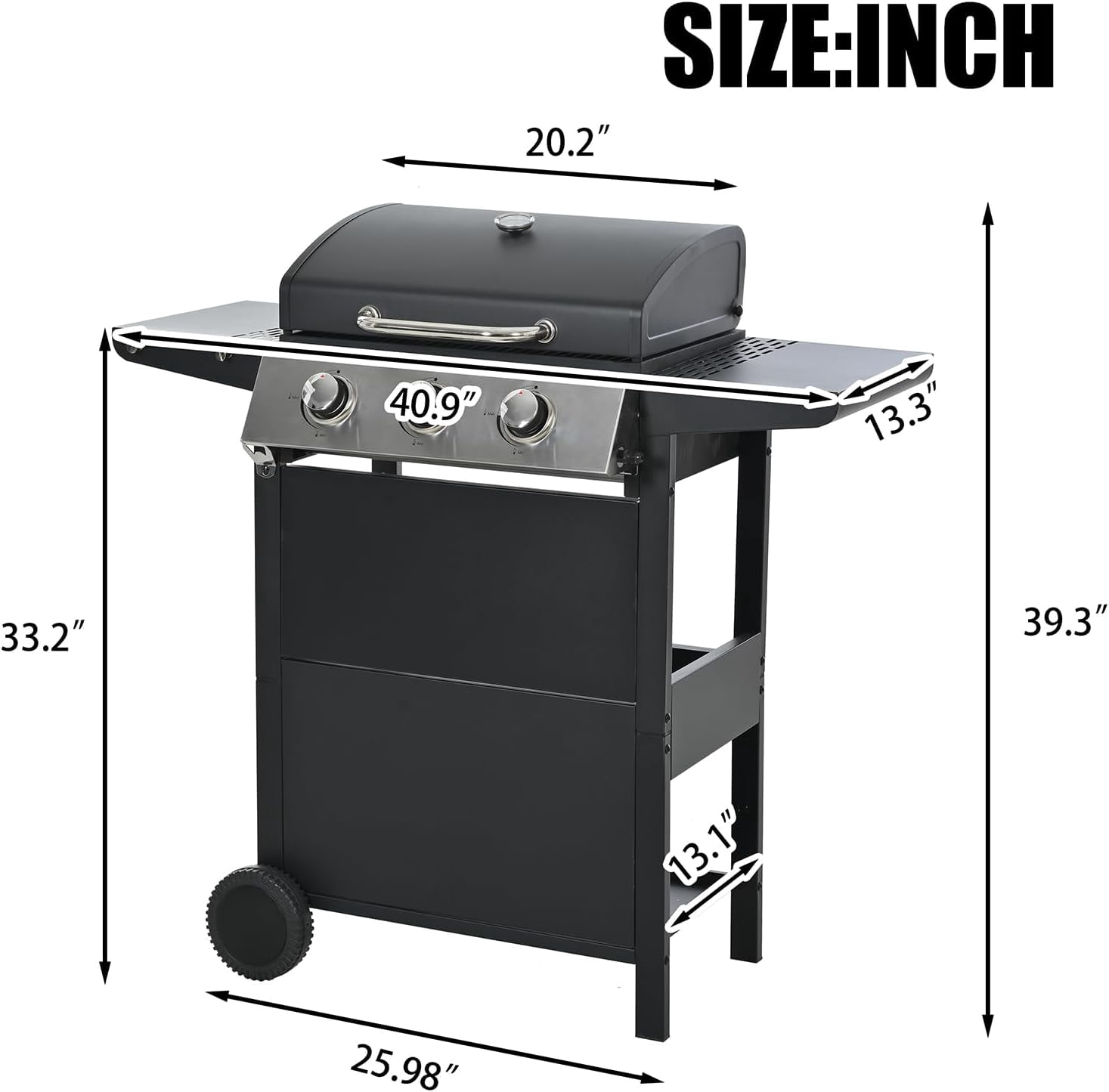 Acekid BBQ Grill Propane 3-Burner Grill for Barbecue Cooking Steel ...
