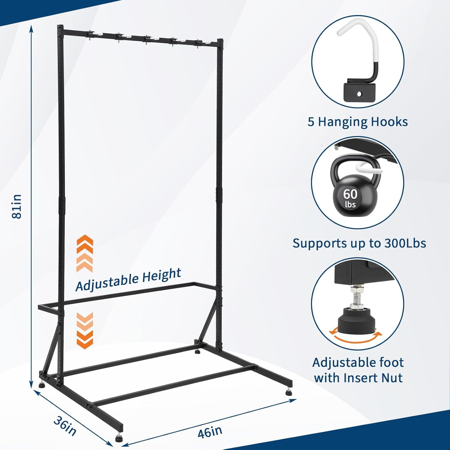 Acekid Bike Storage Rack Freestanding Bike Storage Adjustable Height ...