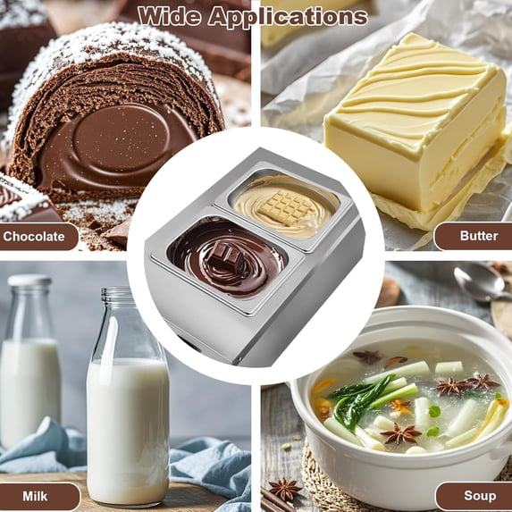 Acekid Chocolate Melting Machine 800W 2 Tanks Electric Commercial Food ...