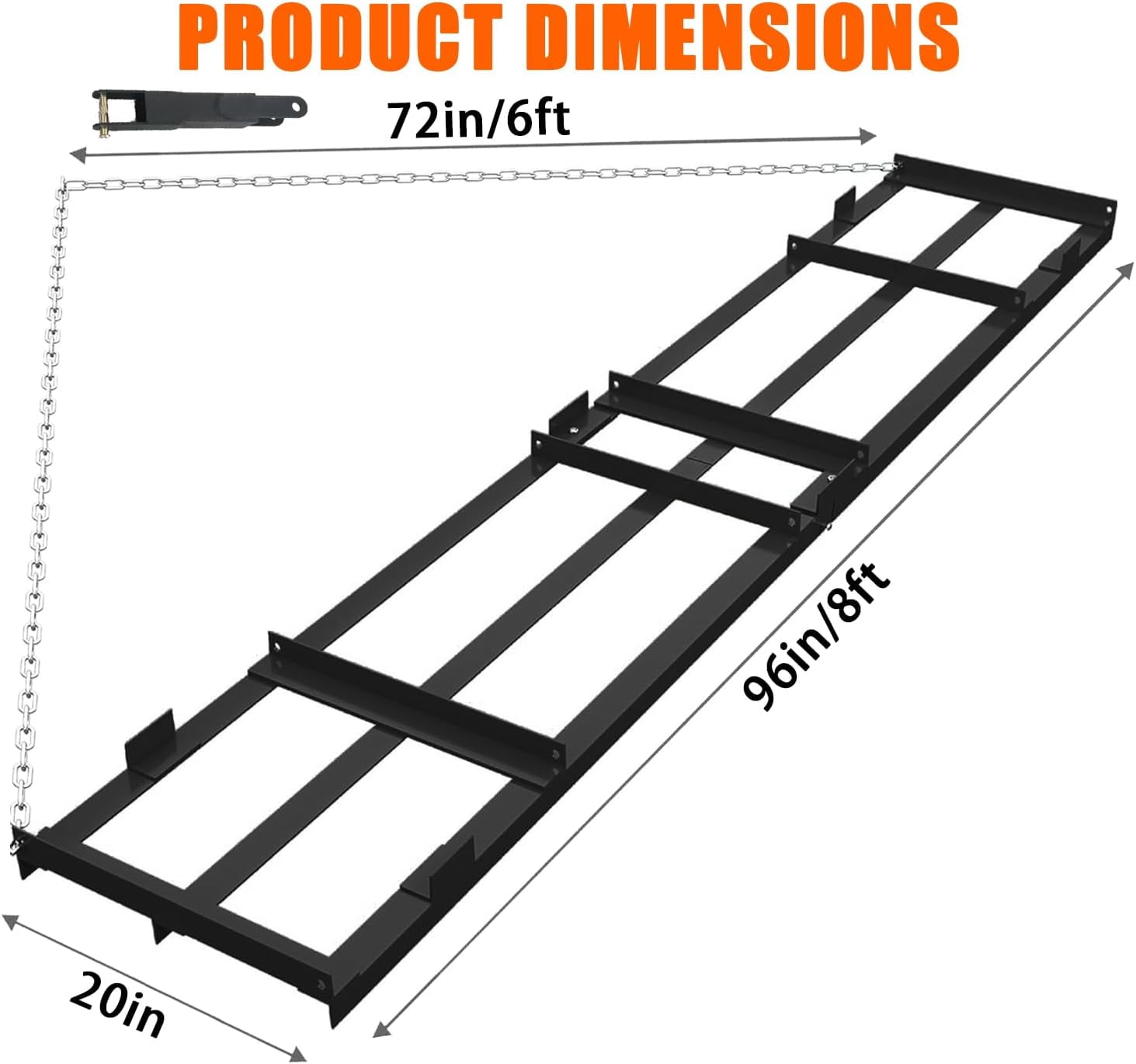 Acekid Drag Harrow For ATV Tractor UTV Heavy Duty Tow Behind Driveway ...