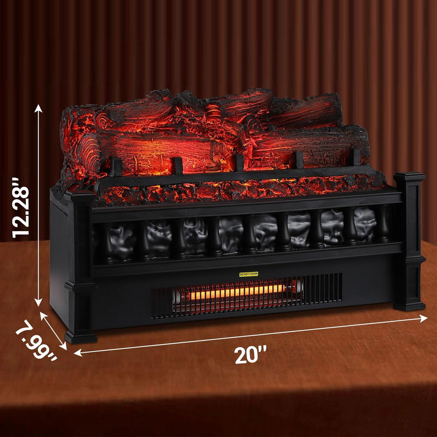 Acekid Electric Fireplace Logs Set Fireplace Log Heater With Crackling ...