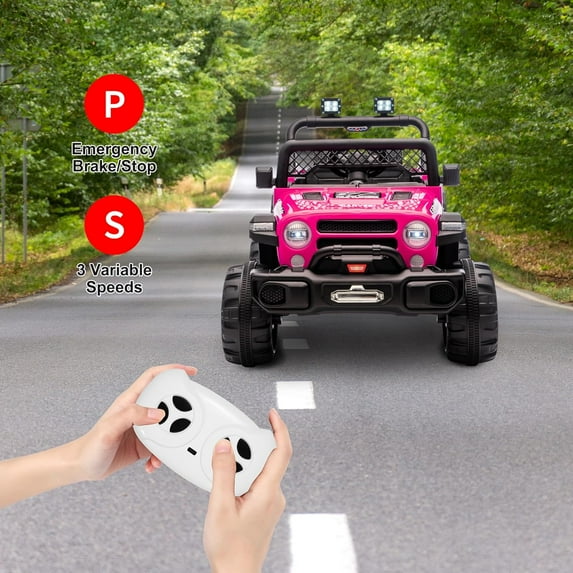 Acekid Electric Ride-on Truck 12V Parent Remote Control Car 3 Speeds ...