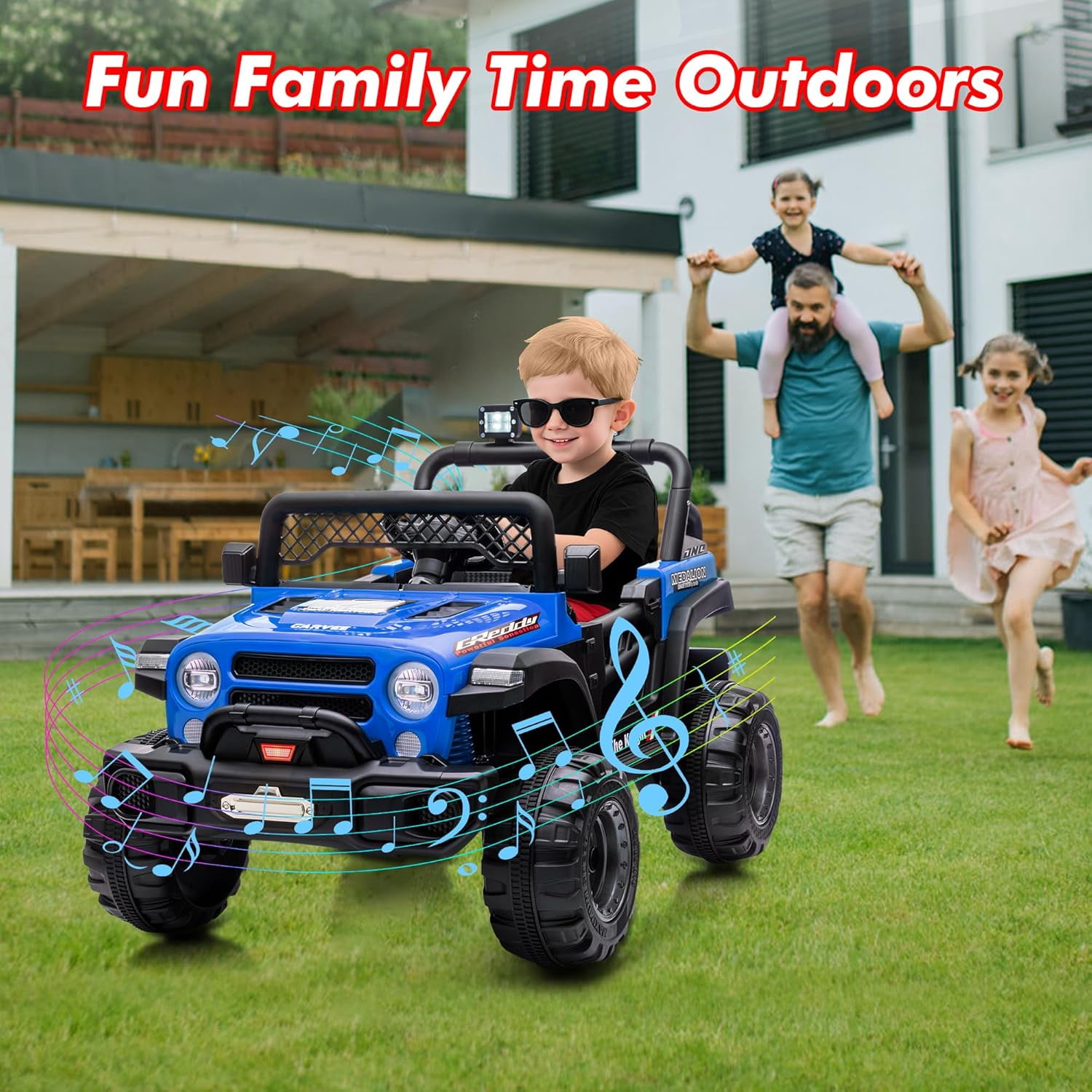Acekid Electric Ride-on Truck 12V Parent Remote Control Car 3 Speeds ...