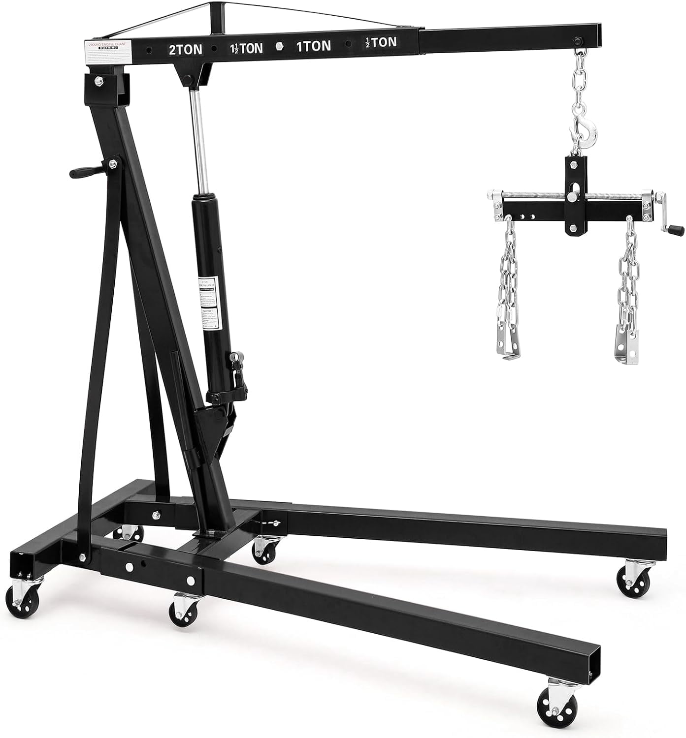 Acekid Engine Hoist with Lever, 2 Ton 4000 lbs Heavy Duty Folding ...