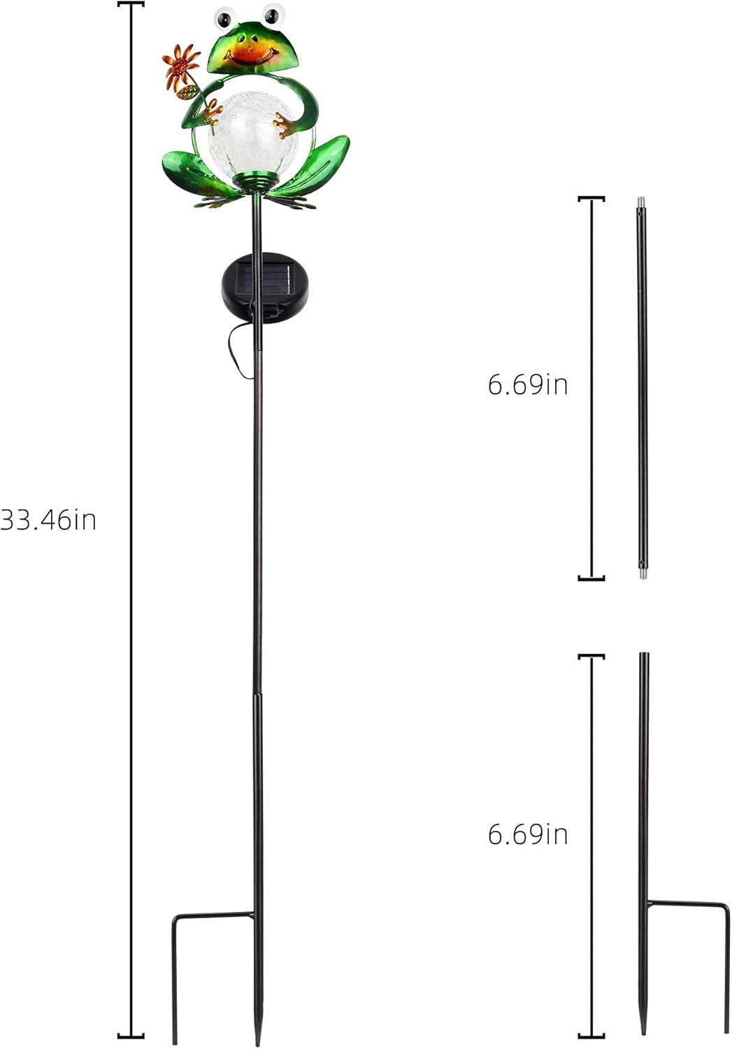 Acekid Frog Solar Lights Outdoor Garden Decorative Auto ON/Off Solar ...