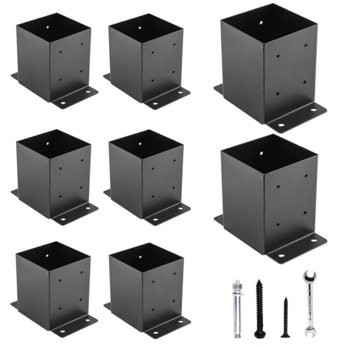 Acekid Heavy-Duty Adjustable Deck Post Bases for Pergola, Fence, Gazebo ...