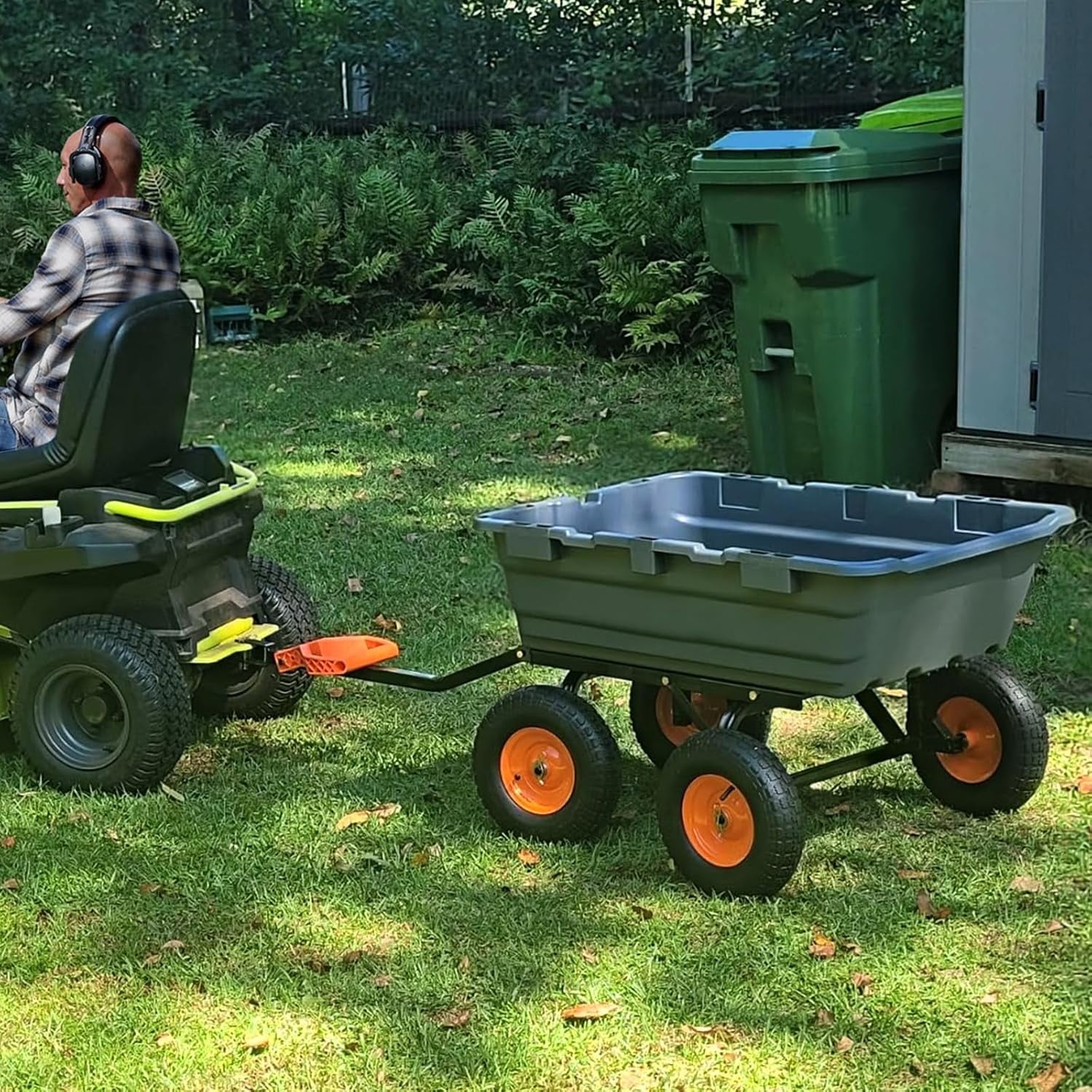 Acekid Heavy Duty Dump Cart 800LB - Poly Utility Cart with Quick ...