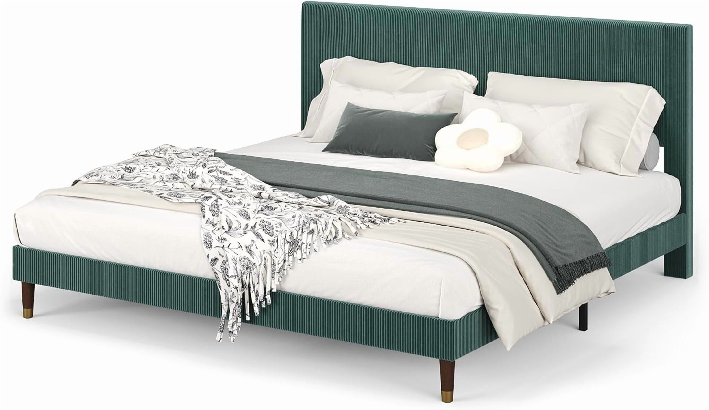 Acekid King Size Platform Bed Frame,Modern Bed Frame with Upholstered ...