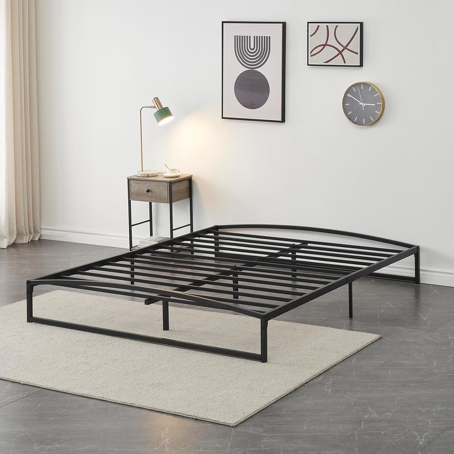 Acekid Low Profile King Bed Frame - Heavy Duty Metal Platform Mattress ...