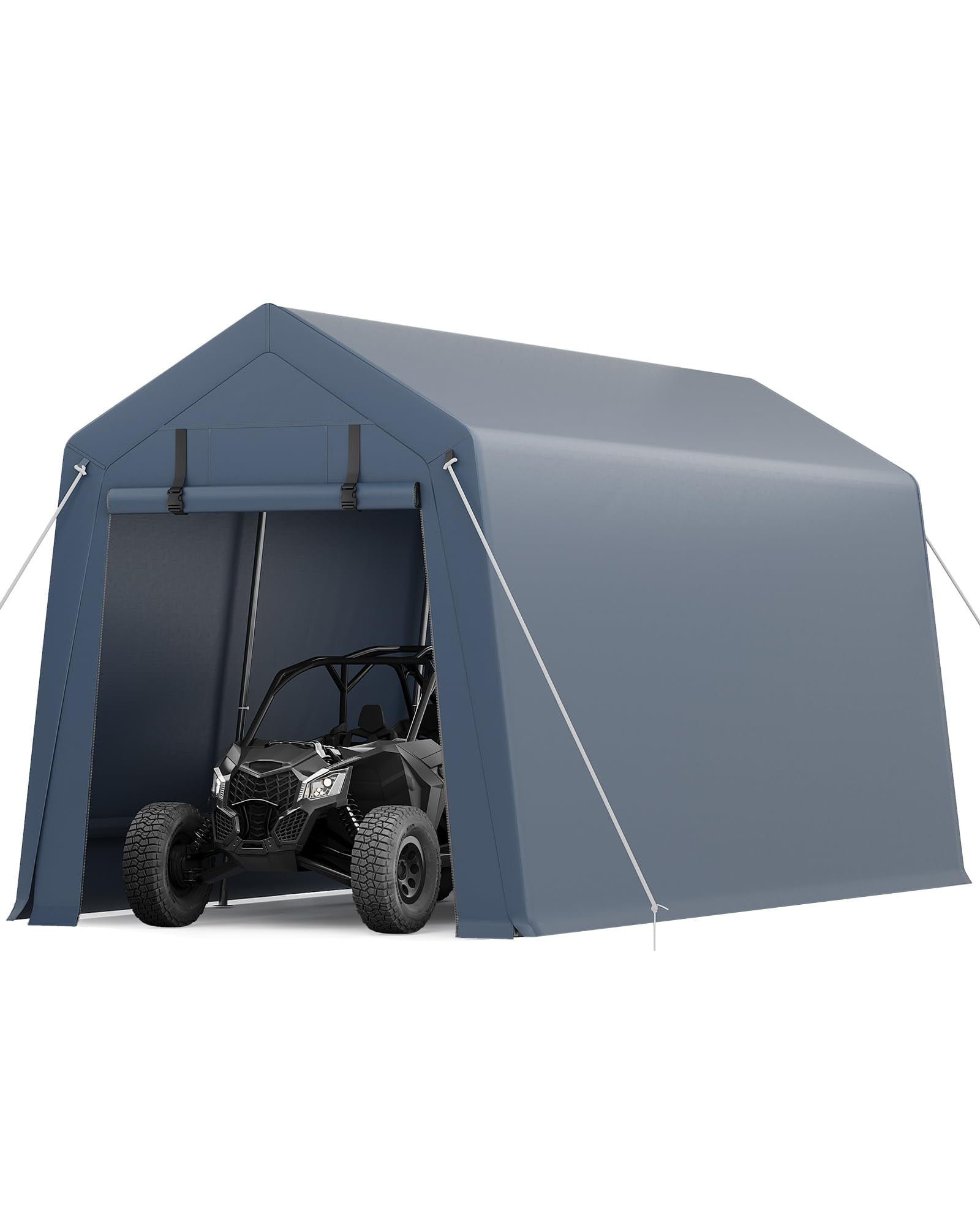 Acekid Outdoor Storage Shed with Roll-Up Zipper Door & Windows, Heavy ...