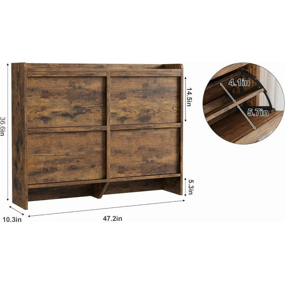 Acekid Shoe Storage Cabinet with Adjustable Shelves Hidden Shoe ...