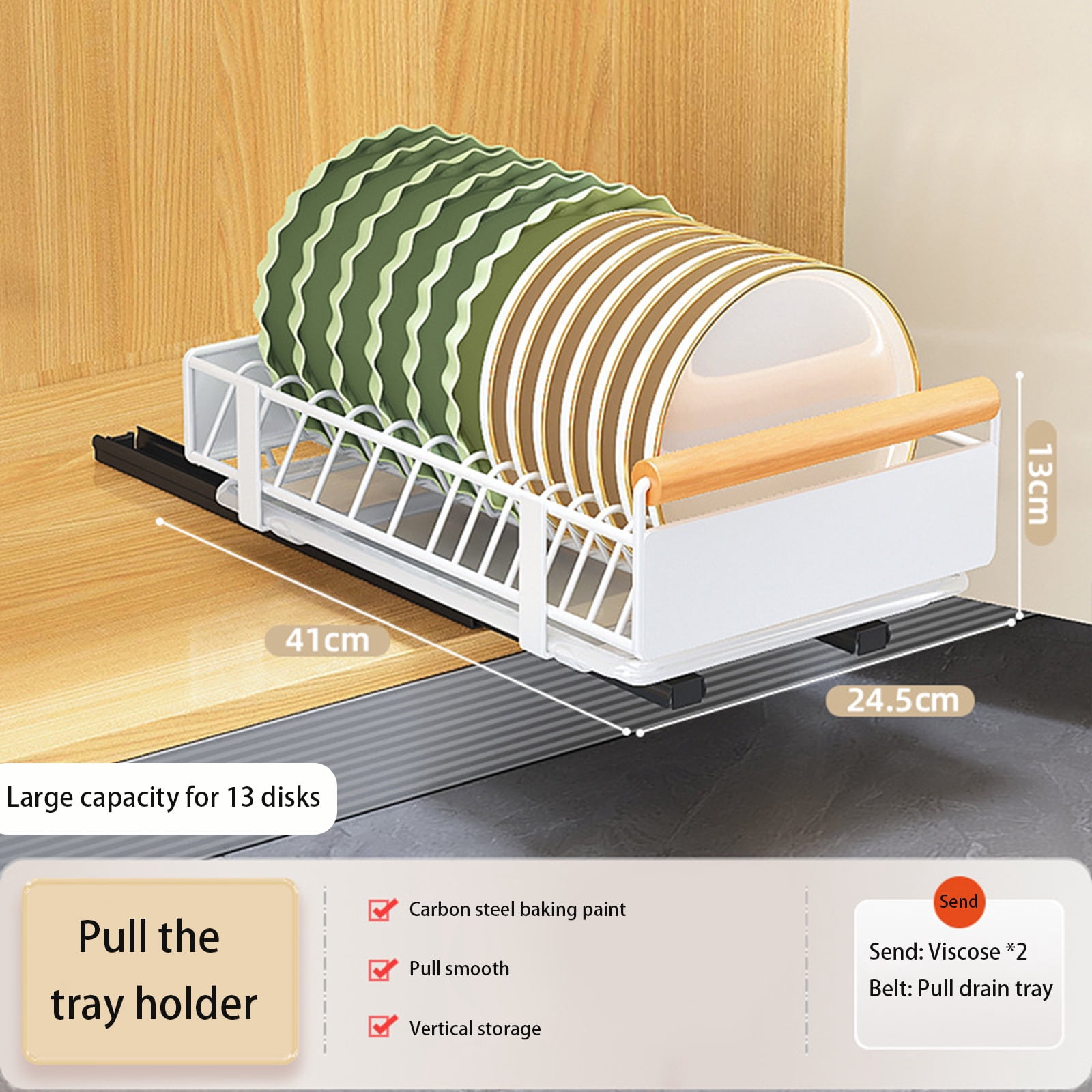 Acekid Telescopic Drawer, Kitchen Storage Shelf Basket Drawer ...