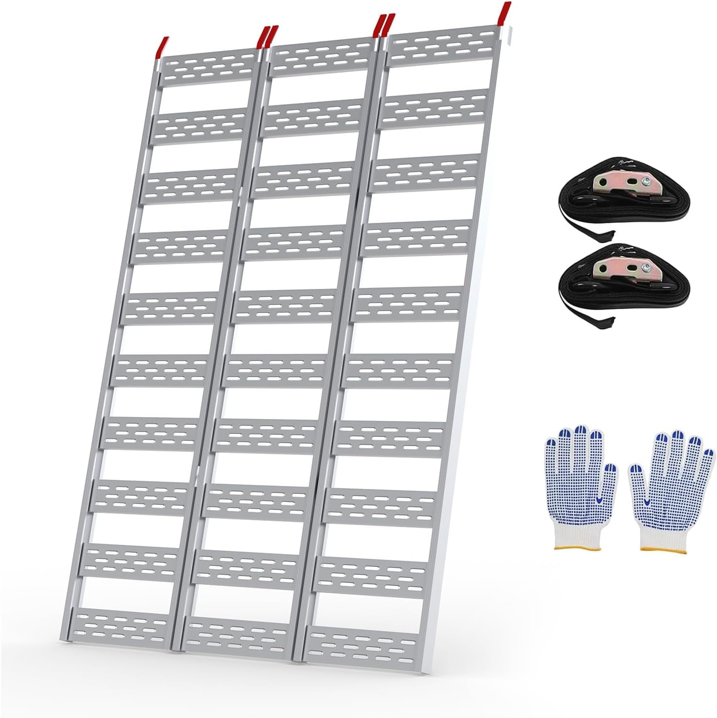 Acekid Tri-Fold Aluminum Motorcycle Loading Ramps 1500 Lbs Capacity ...