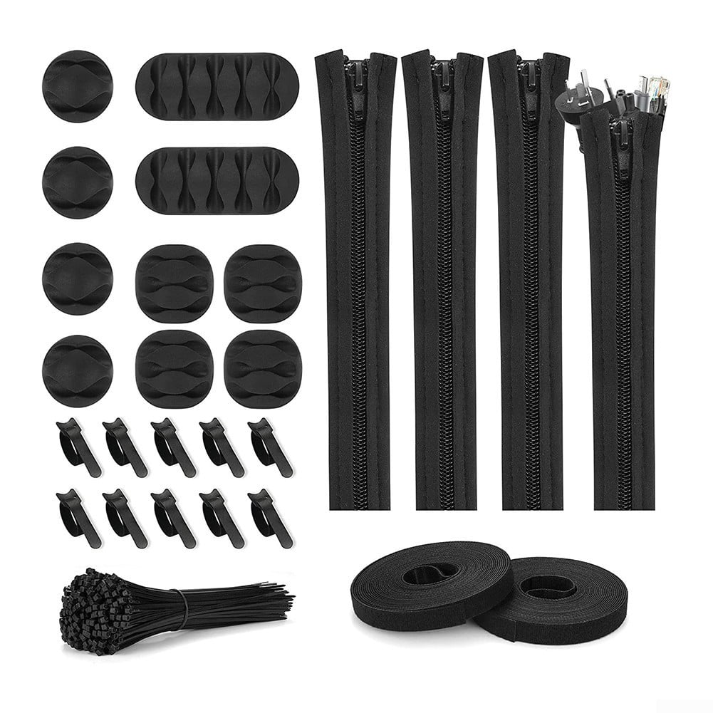 Aceovo 126Pcs Cord Cable Management Organizer Kit Cable Ties Cable ...