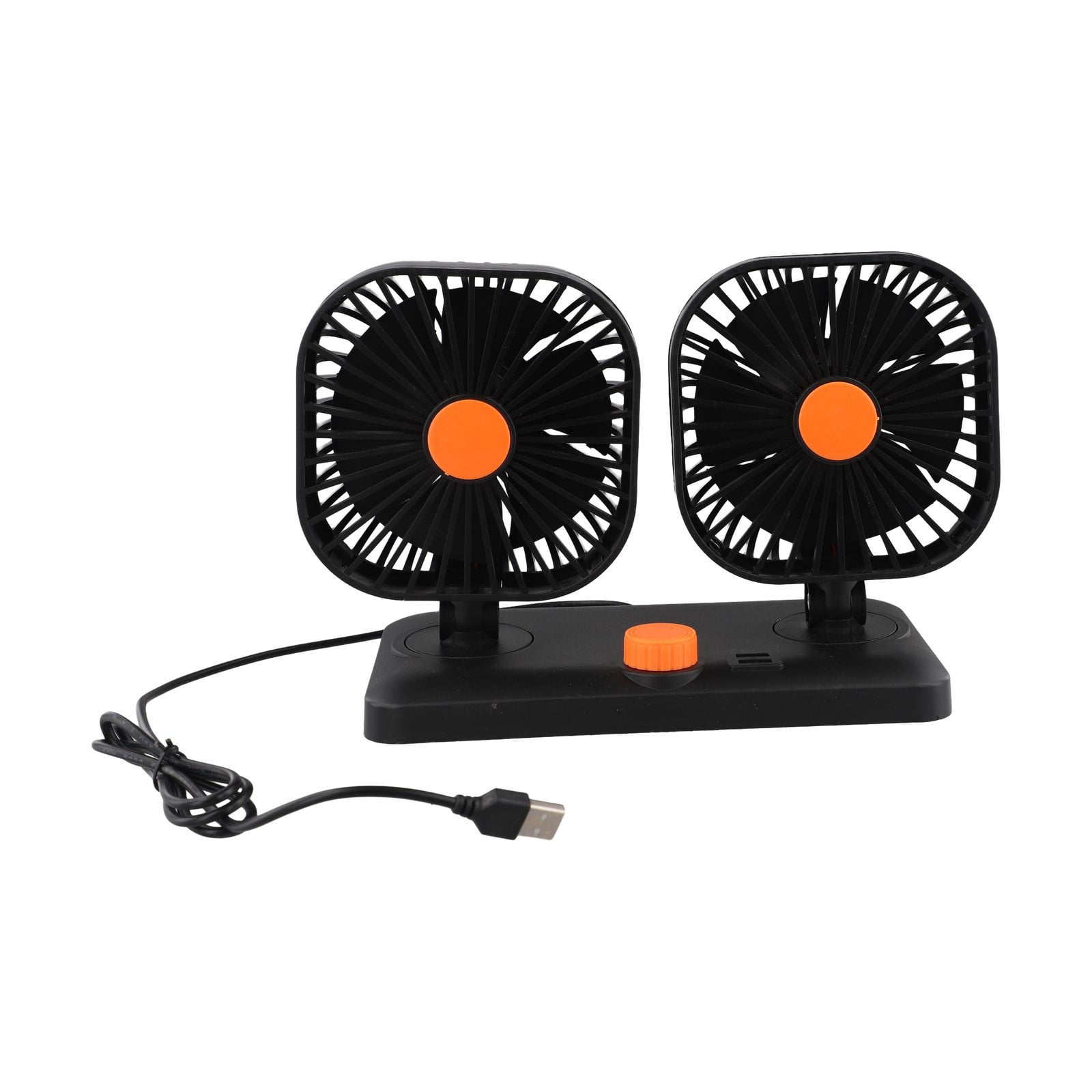Aceovo 12V 24V USB Car Cooling Air Fan Adjustable Dual Head Brushless ...