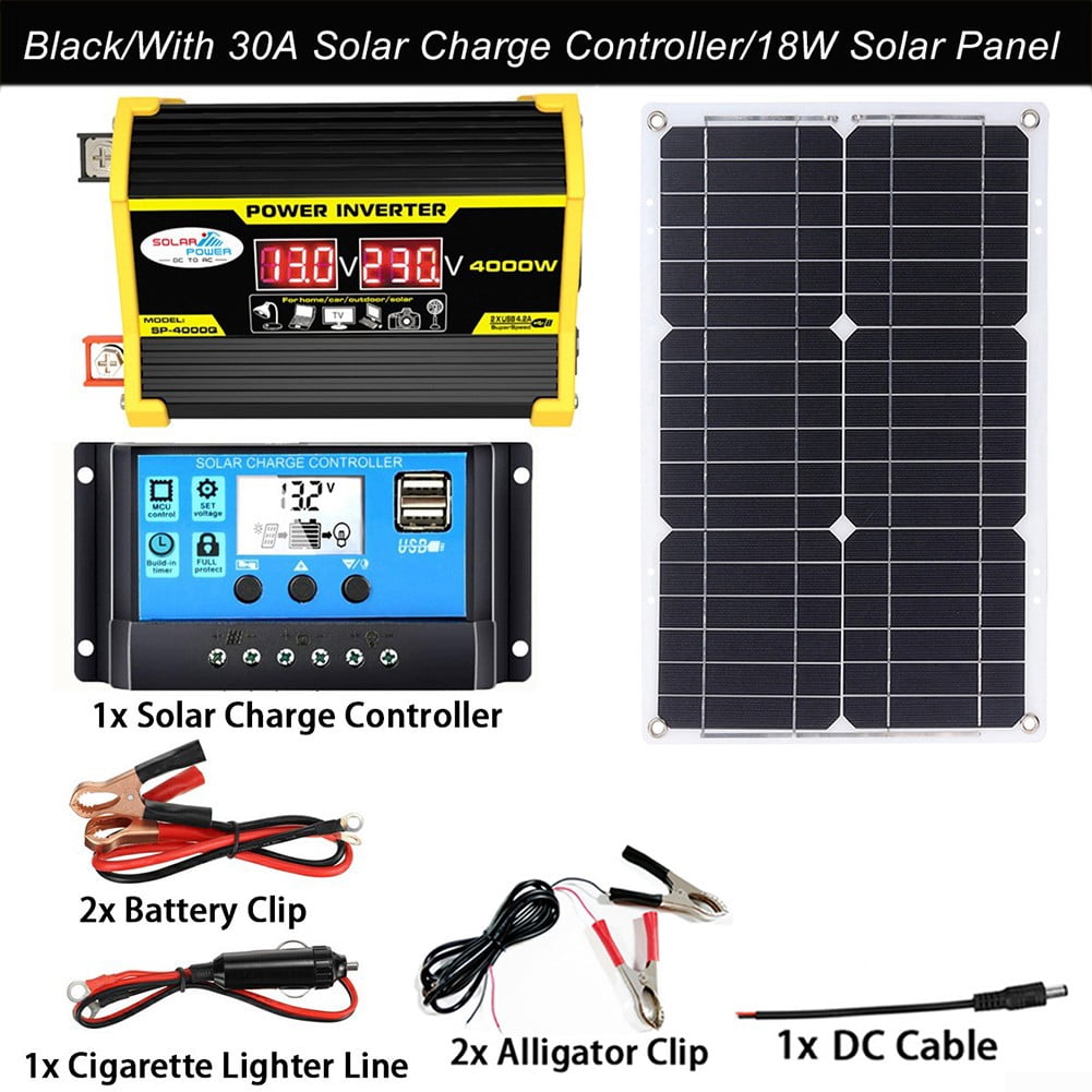 Aceovo 4000W 220V Solar Panel Kit Complete Solar Power Generator Home ...