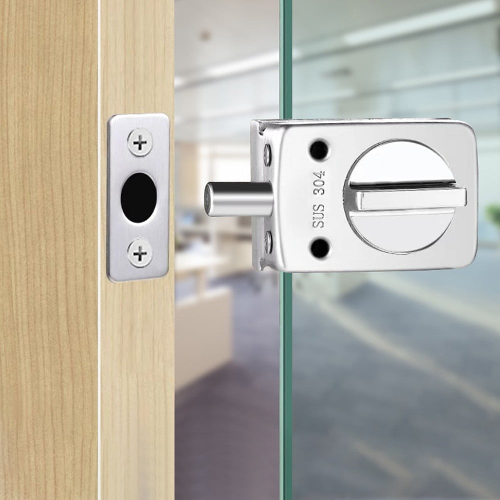 Aceovo Glass Door Lock Stainless Steel Latch Punch-free Ground Lock ...