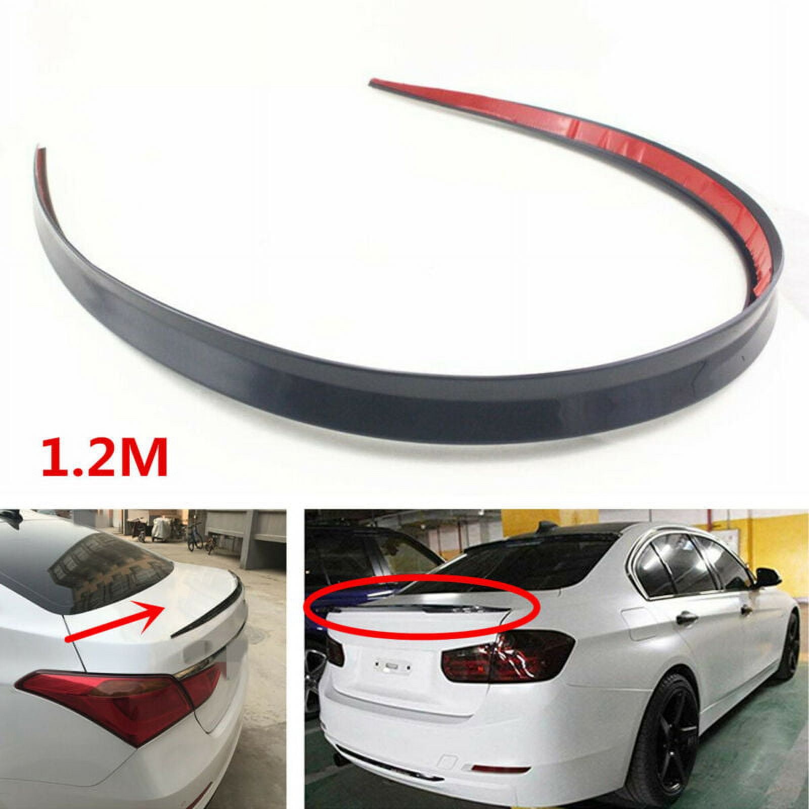 Aceovo Universal 1.2M Black Soft Car Rear Roof Trunk Spoiler Rear Wing ...