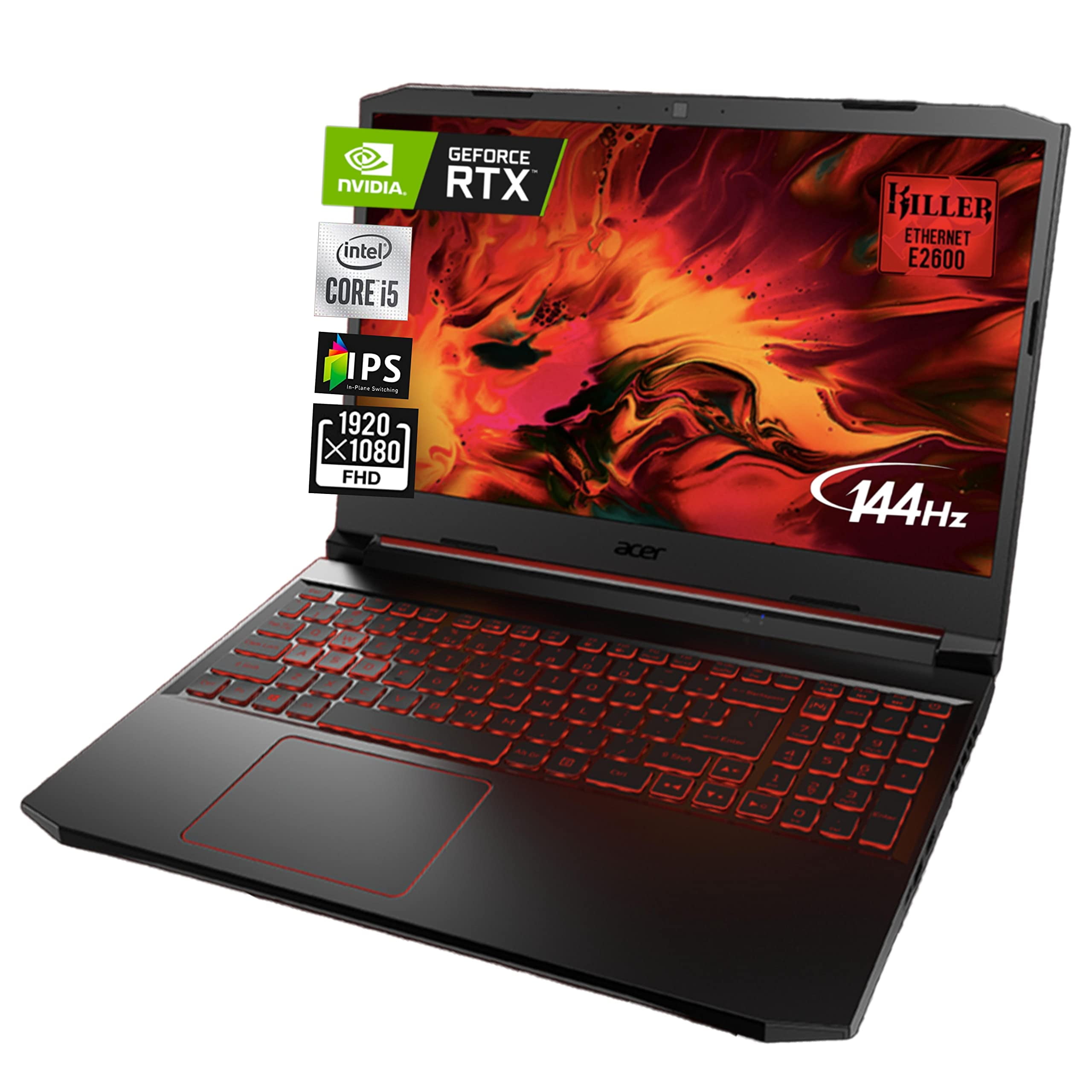 Acer 2022 Nitro 5 15.6" 144Hz FHD IPS Premium Gaming Laptop, 10th Gen ...