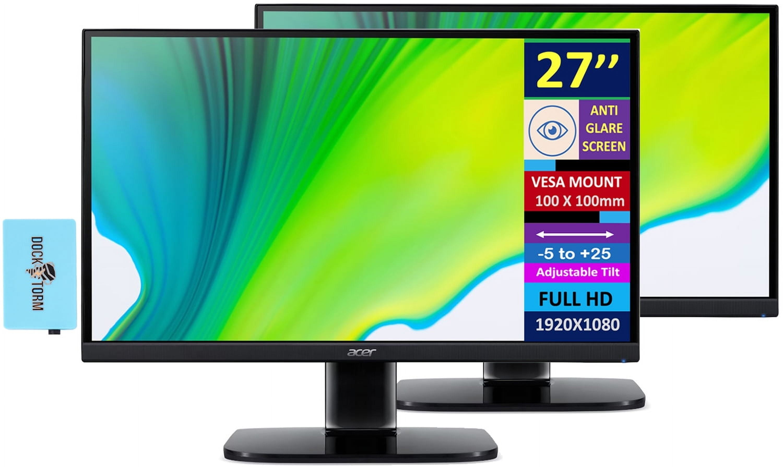 Acer 27" FHD IPS FreeSync Zero-Frame Monitor Bundle With Docztorm Dock ...