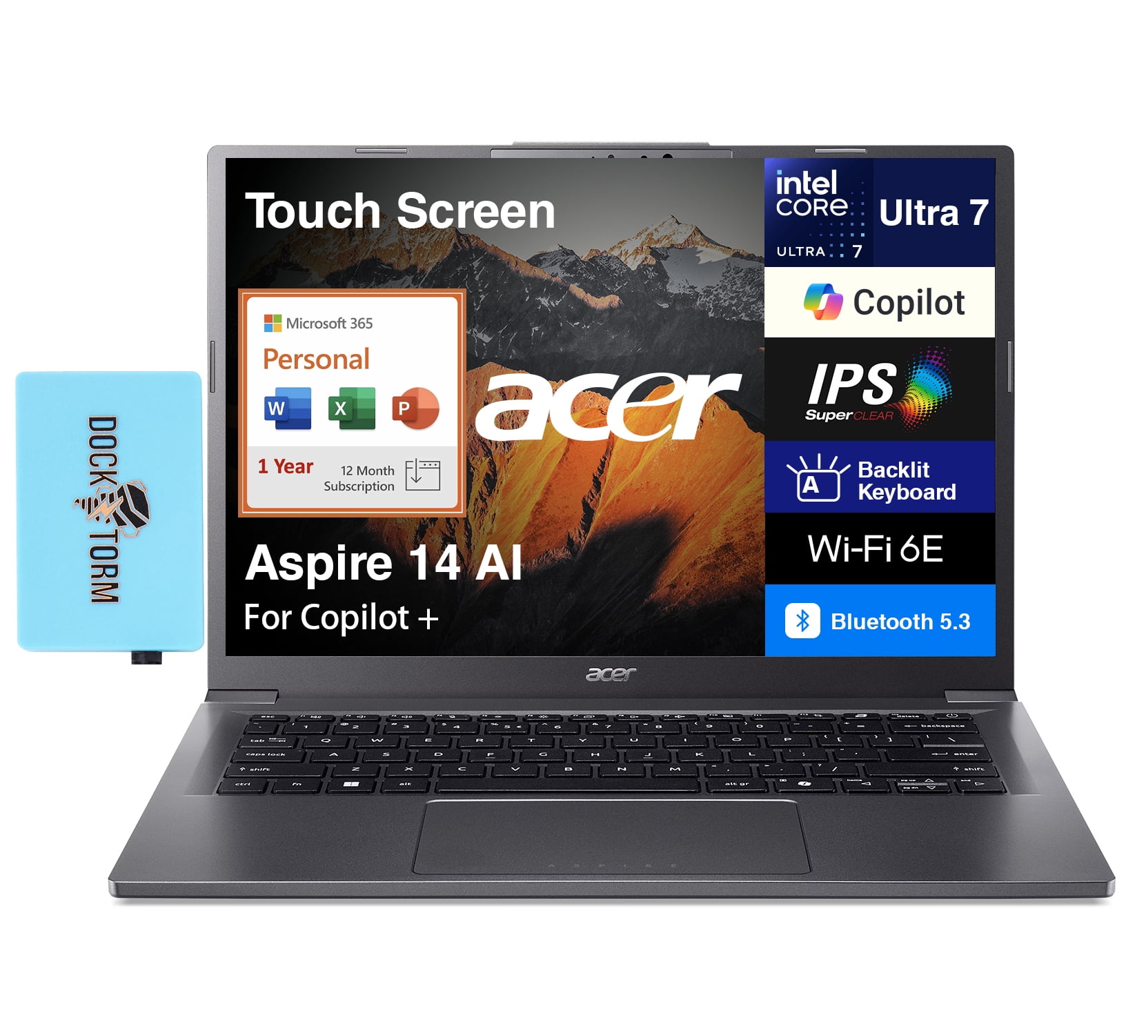 Acer Aspire 14 AI Copilot + Laptop 14.0in WUXGA (Intel Ultra 7-258V, 32GB LPDDR5X, 4TB PCIe SSD ...