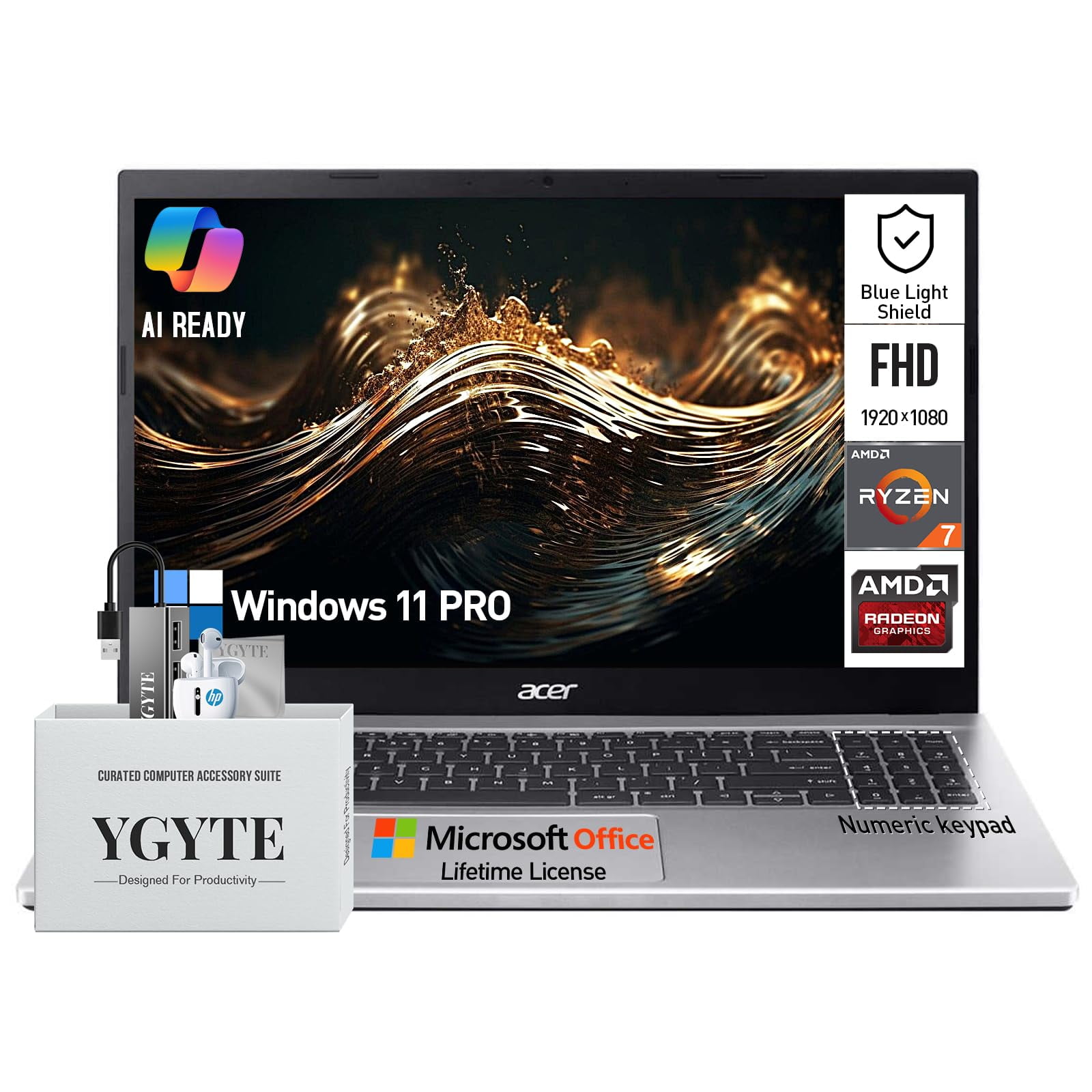 Acer Aspire 3 15.6 Laptop Computer, 15 Inch FHD College Students ...