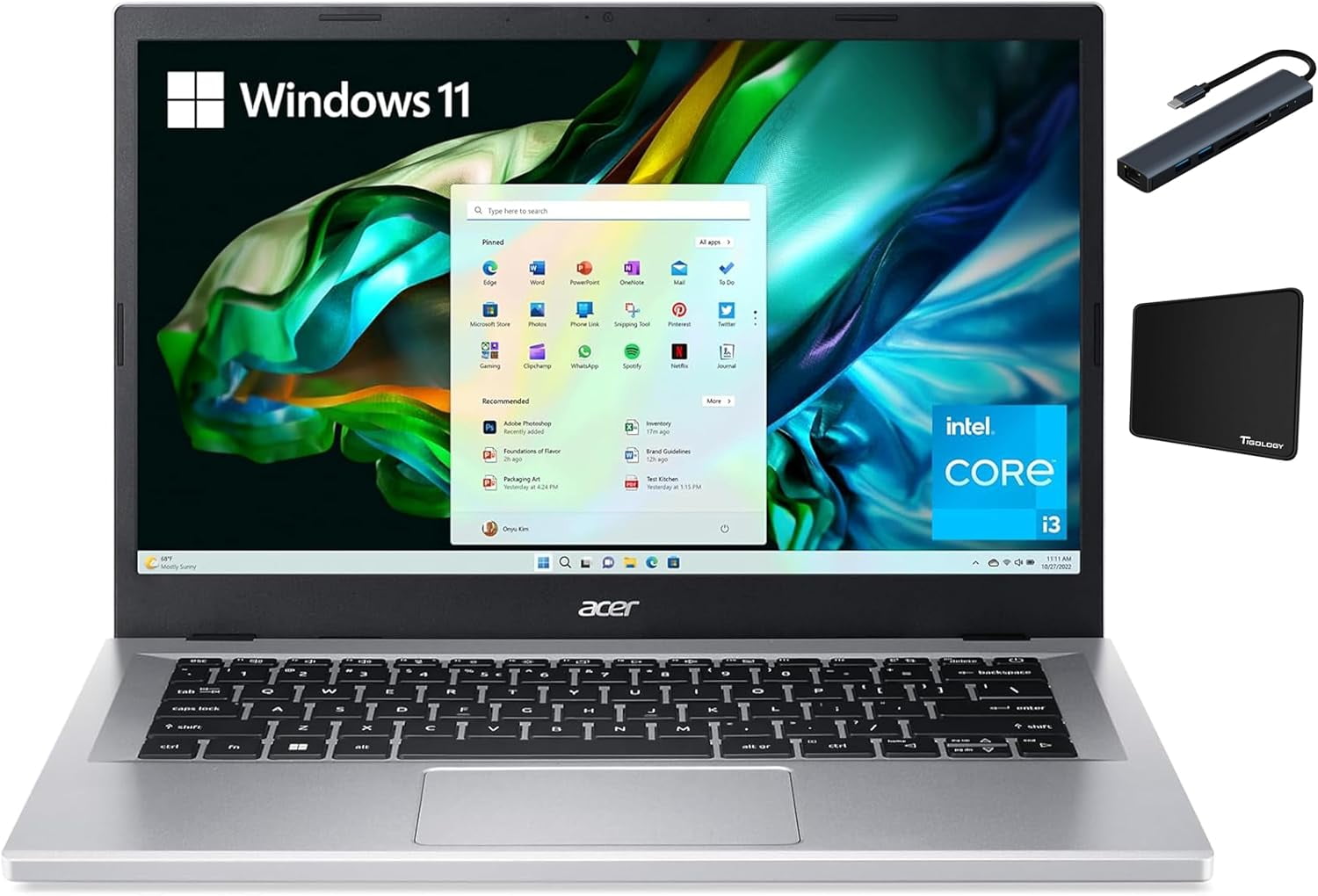 Acer Aspire 3 Laptop, 14" FHD Display, Intel Core i3-N305, Intel UHD ...