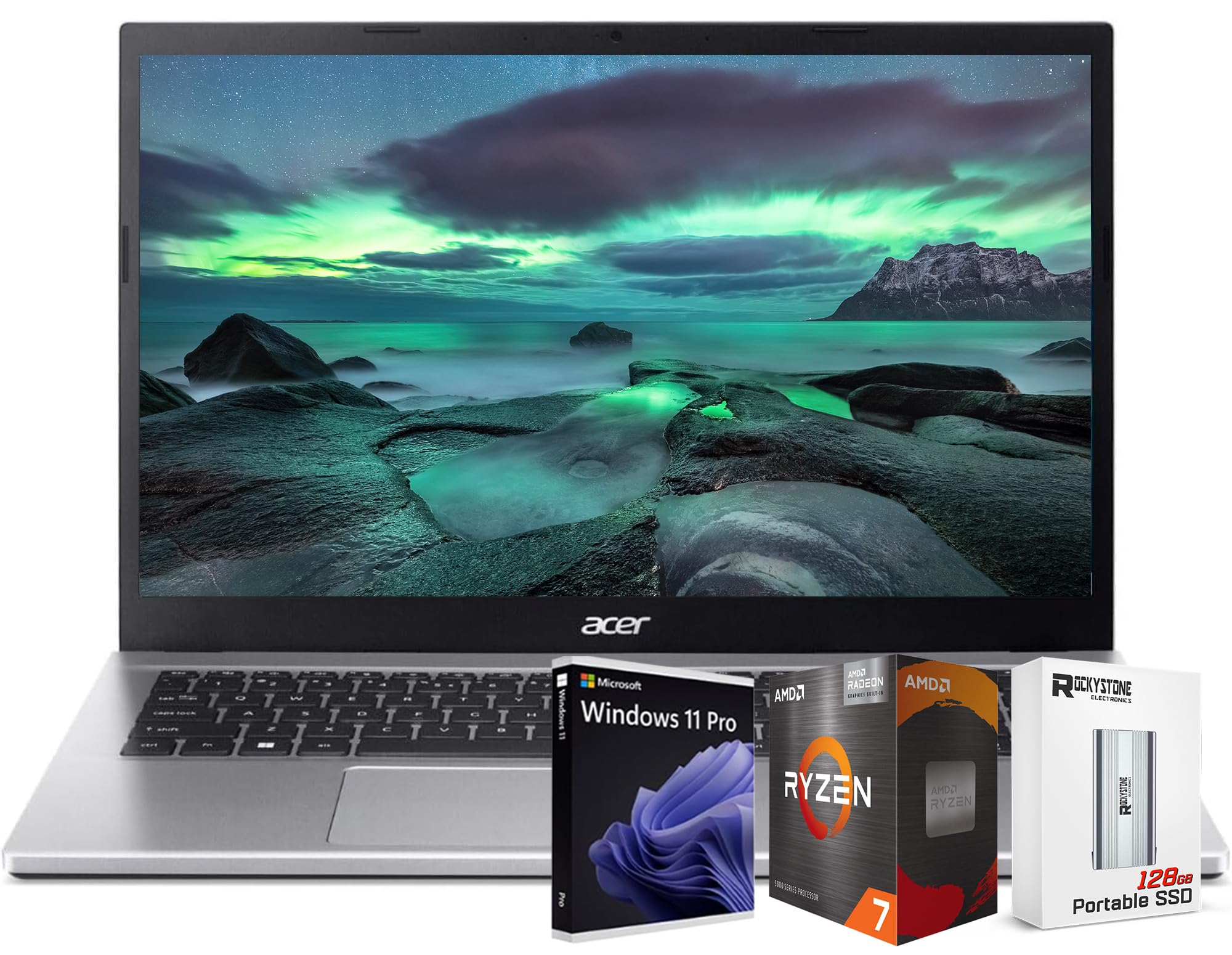 Acer Aspire 3 Slim Laptop, 15.6" Full HD IPS, 8-Core AMD Ryzen 7 5700U ...