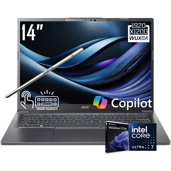 Acer Aspire A14 Copilot+ AI PC Laptop, 14" FHD+ 1920 x 1200 IPS LCD ...