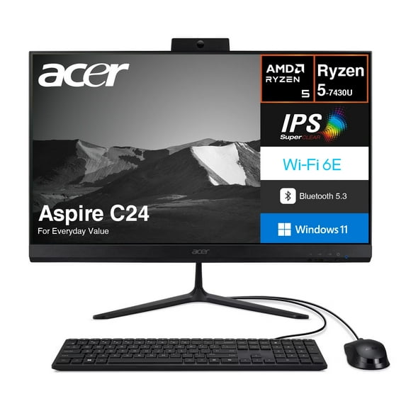 Acer Aspire C24 All-in-One (AIO) Desktop 23.8in 120 Hz IPS FHD Display ...
