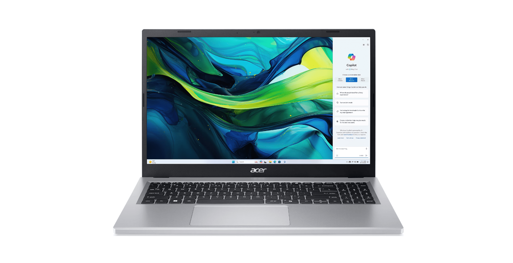 Acer Aspire Go 15 AG15-21PT-R8TF 15.6" Touchscreen Laptop Pure Silver ...
