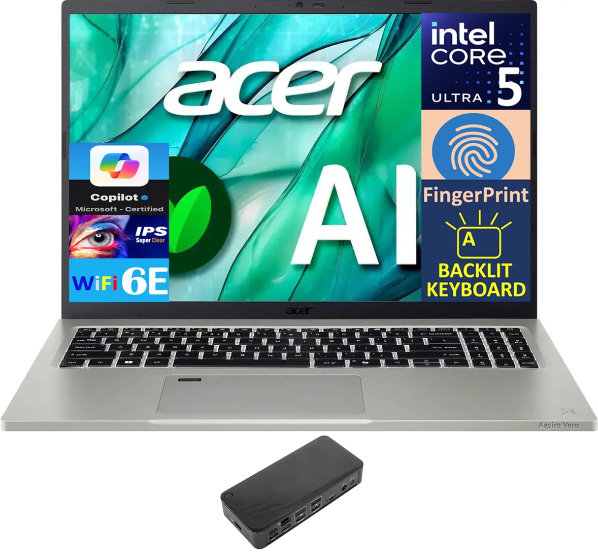 Acer Aspire Vero 16 AI Powered Laptop 16.0in IPS WUXGA Display (Intel ...