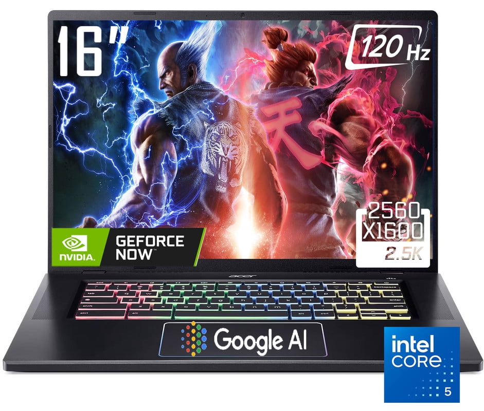 Acer Chromebook Plus 516 GE Cloud Gaming Laptop, 16" 2560 x 1600 QHD ...