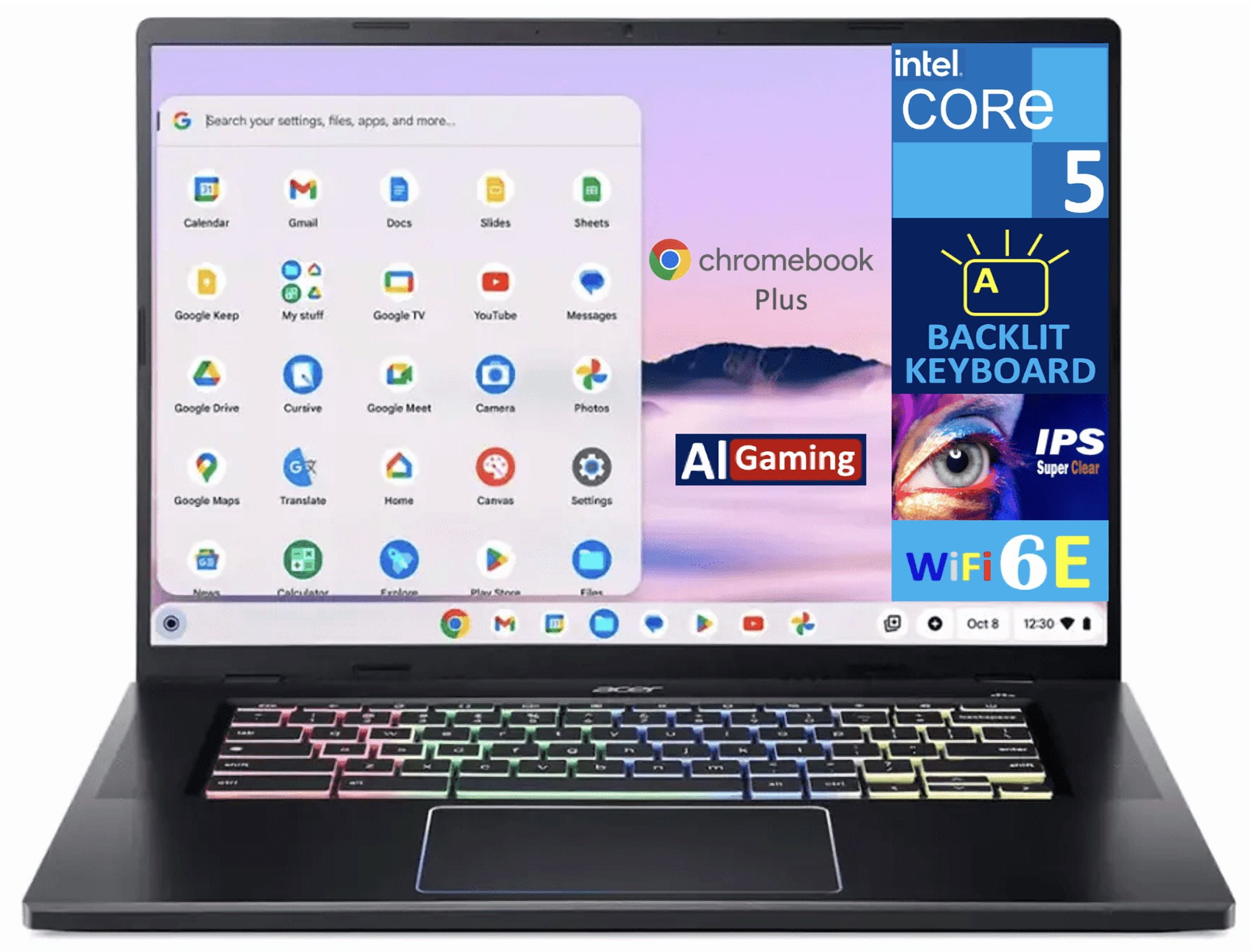 Acer Chromebook Plus AI Gaming Laptop 16.0in 120Hz IPS WQXGA Display ...