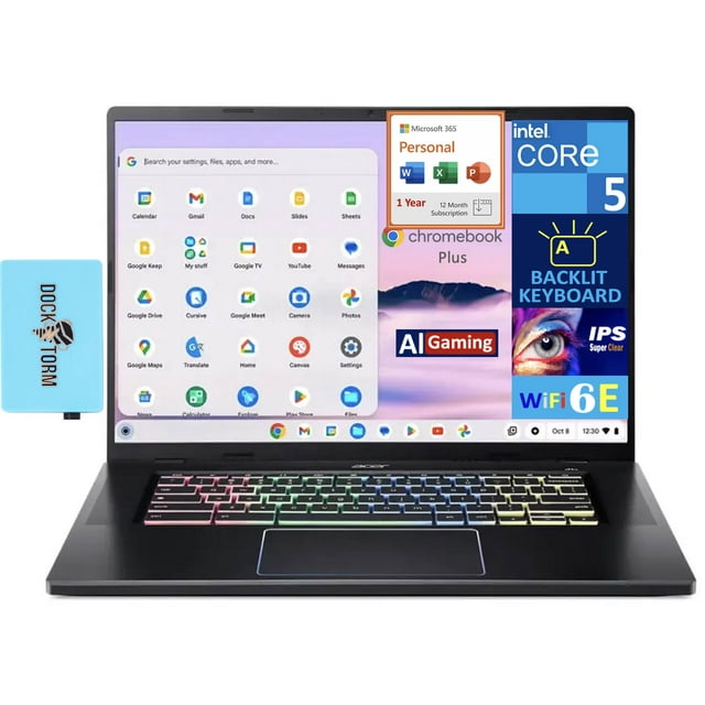Acer Chromebook Plus AI Gaming Laptop 16.0in 120Hz IPS WQXGA Display ...