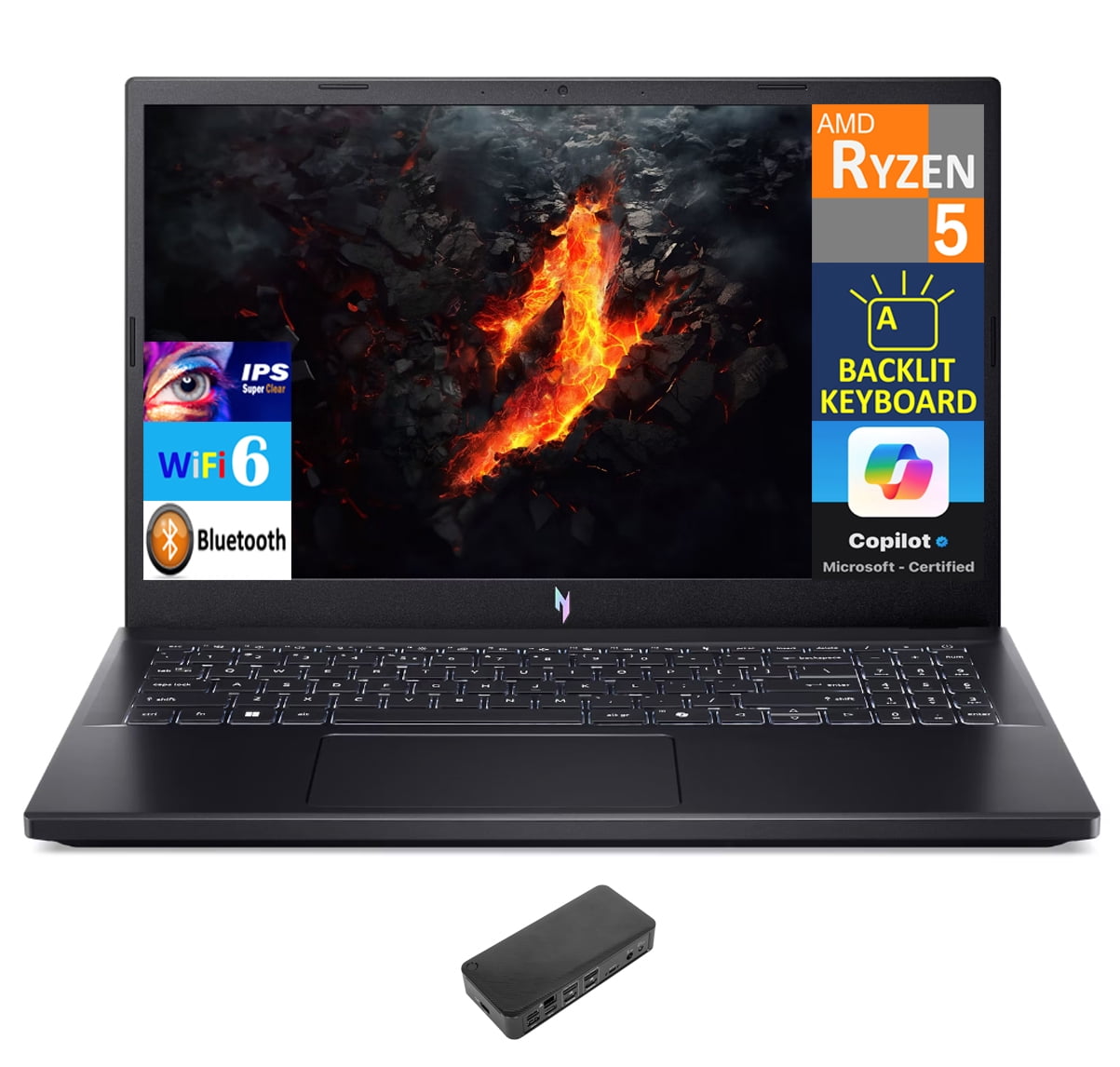 Acer Nitro V Gaming Laptop 15.6in 144Hz IPS FHD Display (AMD Ryzen 5 ...