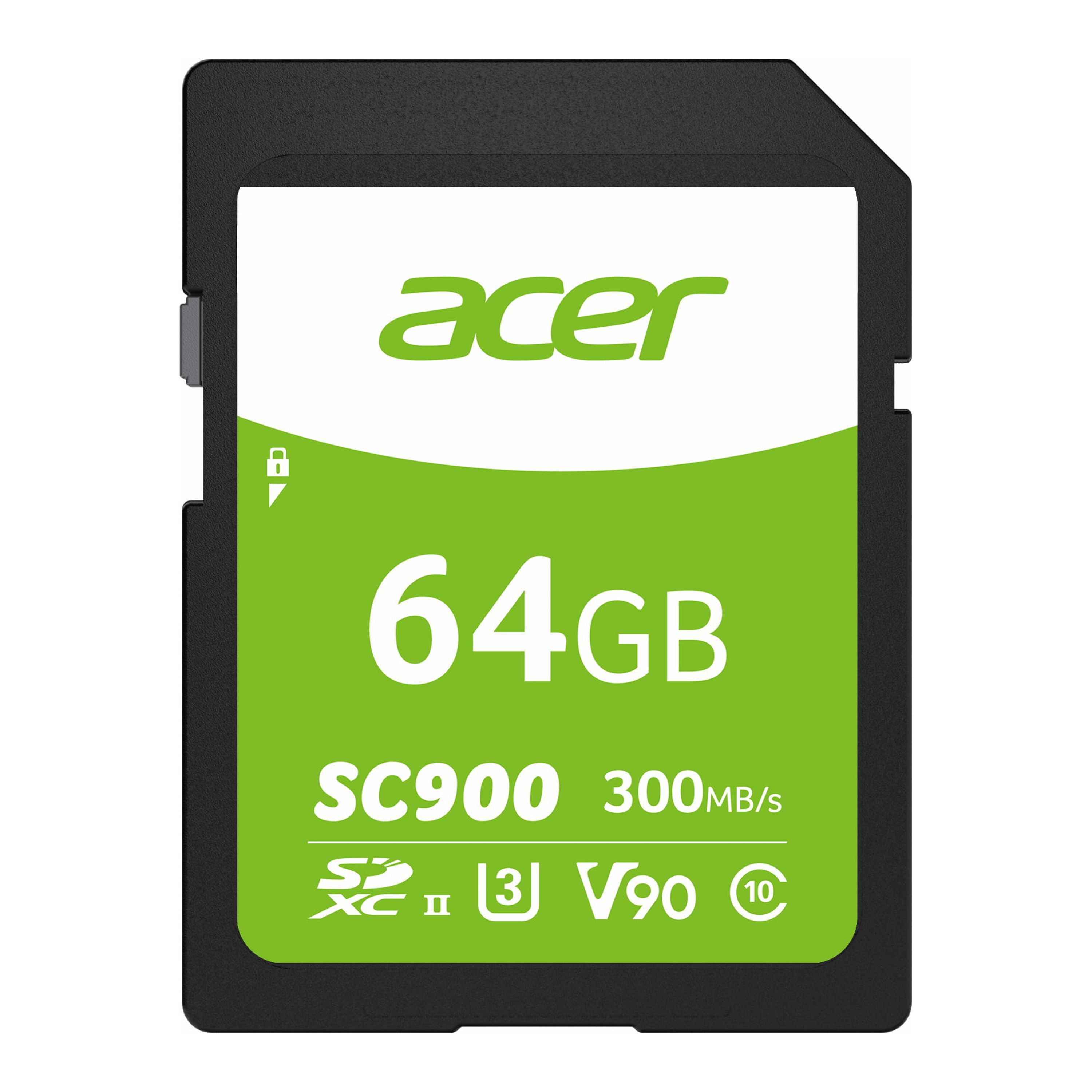 Acer SC900 64GB SDXC UHS-II Memory Card - C10, U3, Camera - BL.9BWWA ...