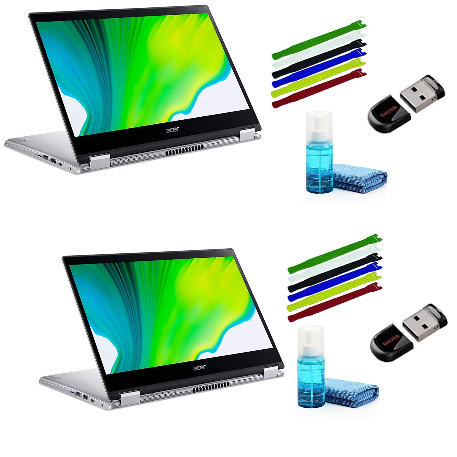 Acer Spin 3 14 inch Laptop Computer - Silver - SP314-54N-58Q7 - (2 Pack Kit) - Walmart Business ...
