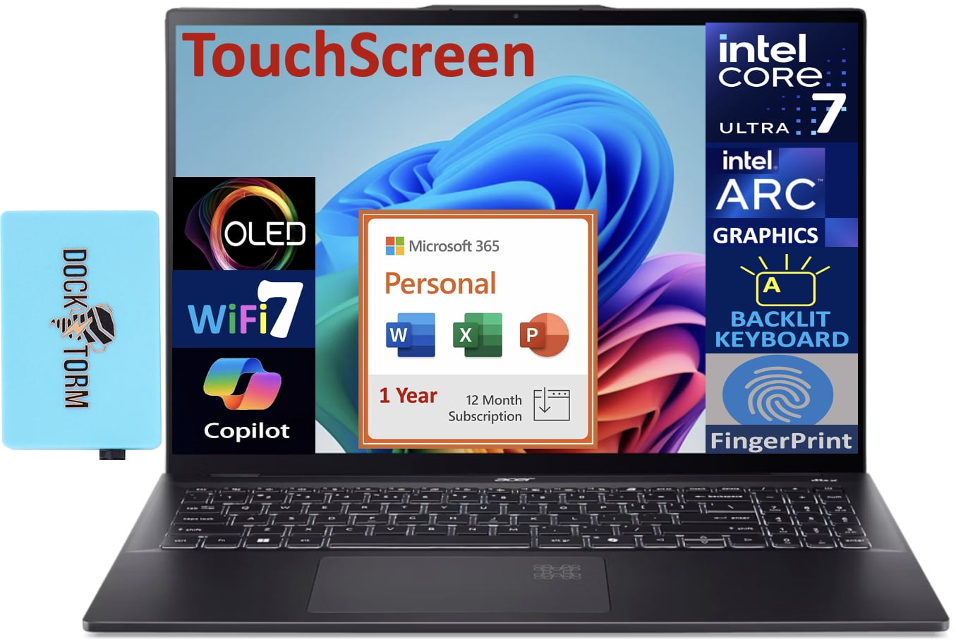 Acer Swift 16 AI AI PC Laptop 16.0in Touchscreen OLED 2.8K Display ...