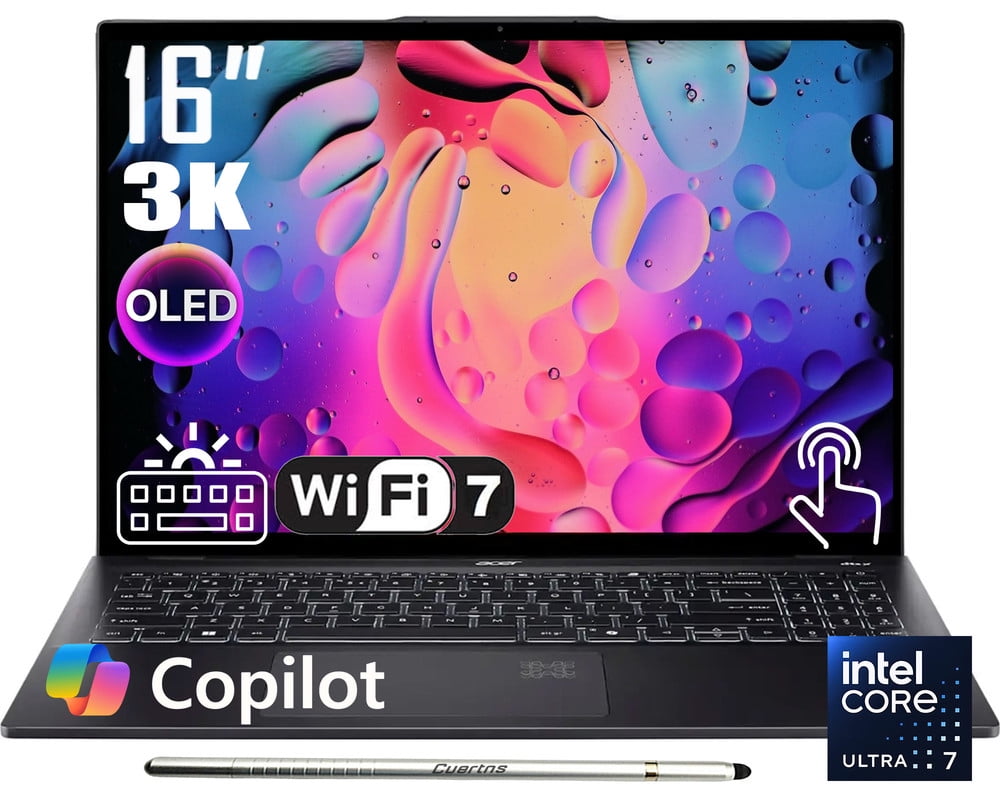 Acer Swift 16 AI Laptop, 16" 3K 120Hz OLED Touchscreen, Intel Core ...