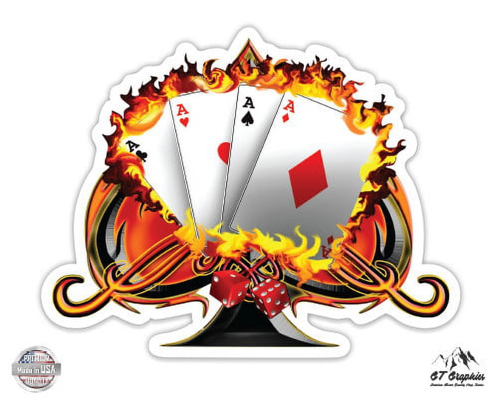 Aces - 8" Vinyl Sticker - For Car Laptop I-Pad - Waterproof Decal ...