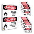 Acetylene No Smoking No Open Flame Bilingual OSHA Danger Vinyl Decal ...