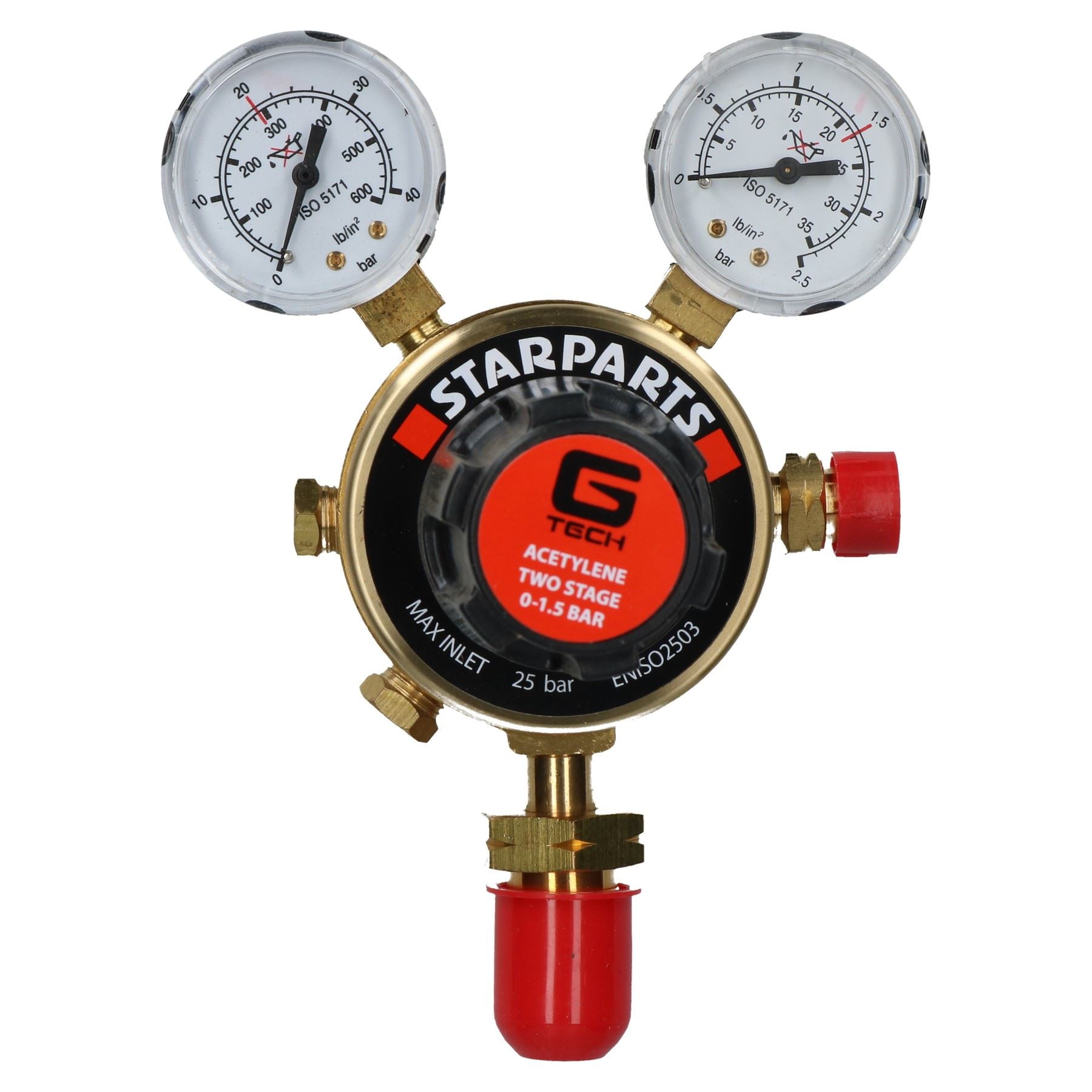 Acetylene Regulator Two Stage 2 Gauge Gas Bottle 25 Bar Welding Welder ...
