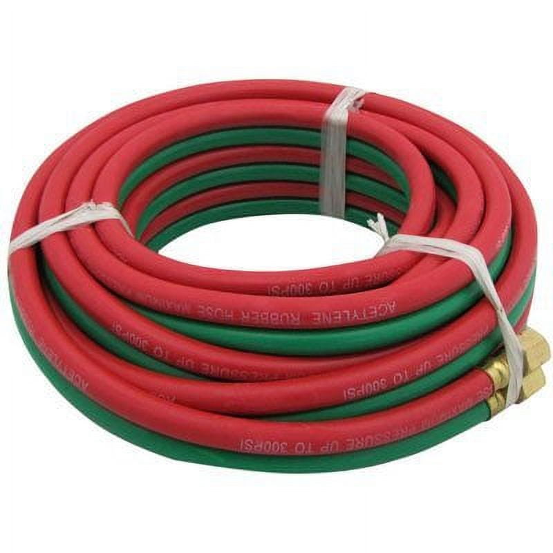 Acetylene and Oxygen Hoses 25' and 1/4" Fittings Kink Proof Gas Hoses ...