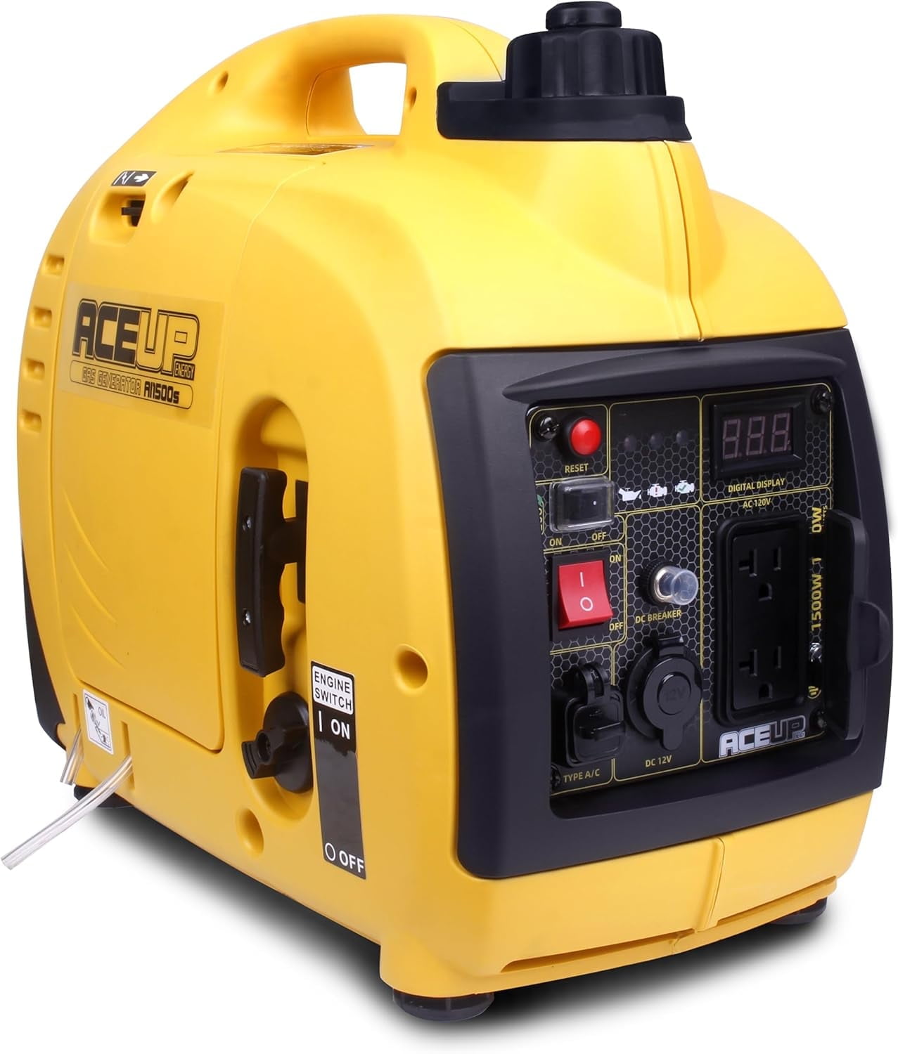 Aceup Energy 1500W Gasoline Inverter Generator, Pull Cord Start, Super ...