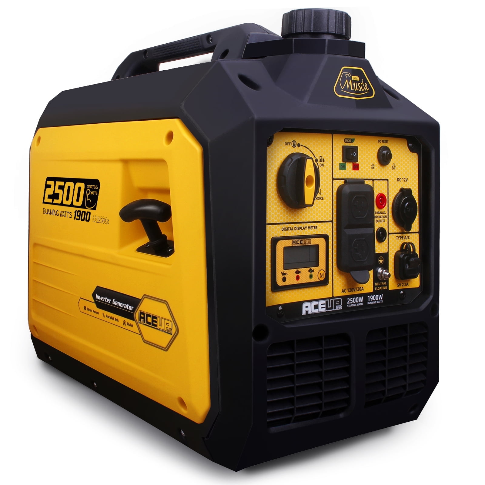Aceup Energy 2500 Watt Gasoline Inverter Generator, Gas Generator Quiet ...