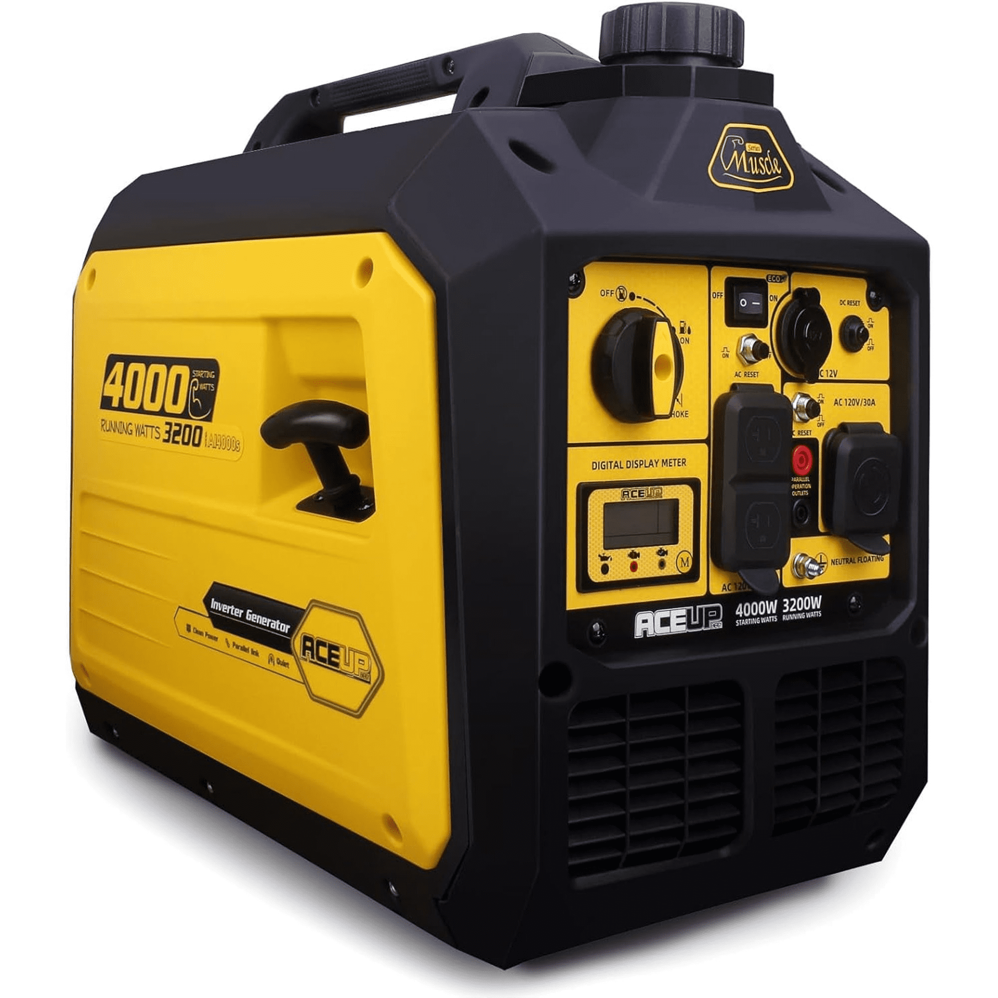 Aceup Energy 4000 Watt Portable Inverter Generator, Gas Powered ...