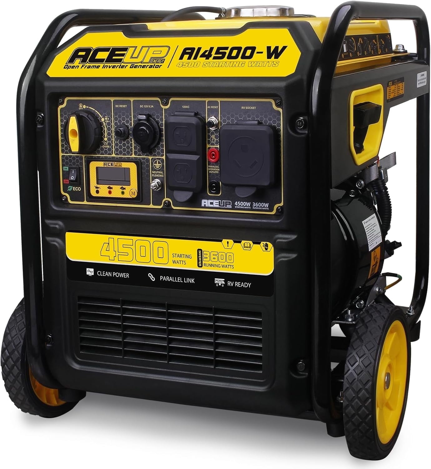 Aceup Energy 4500 Watt Open Frame Gasoline Inverter Generator with ...