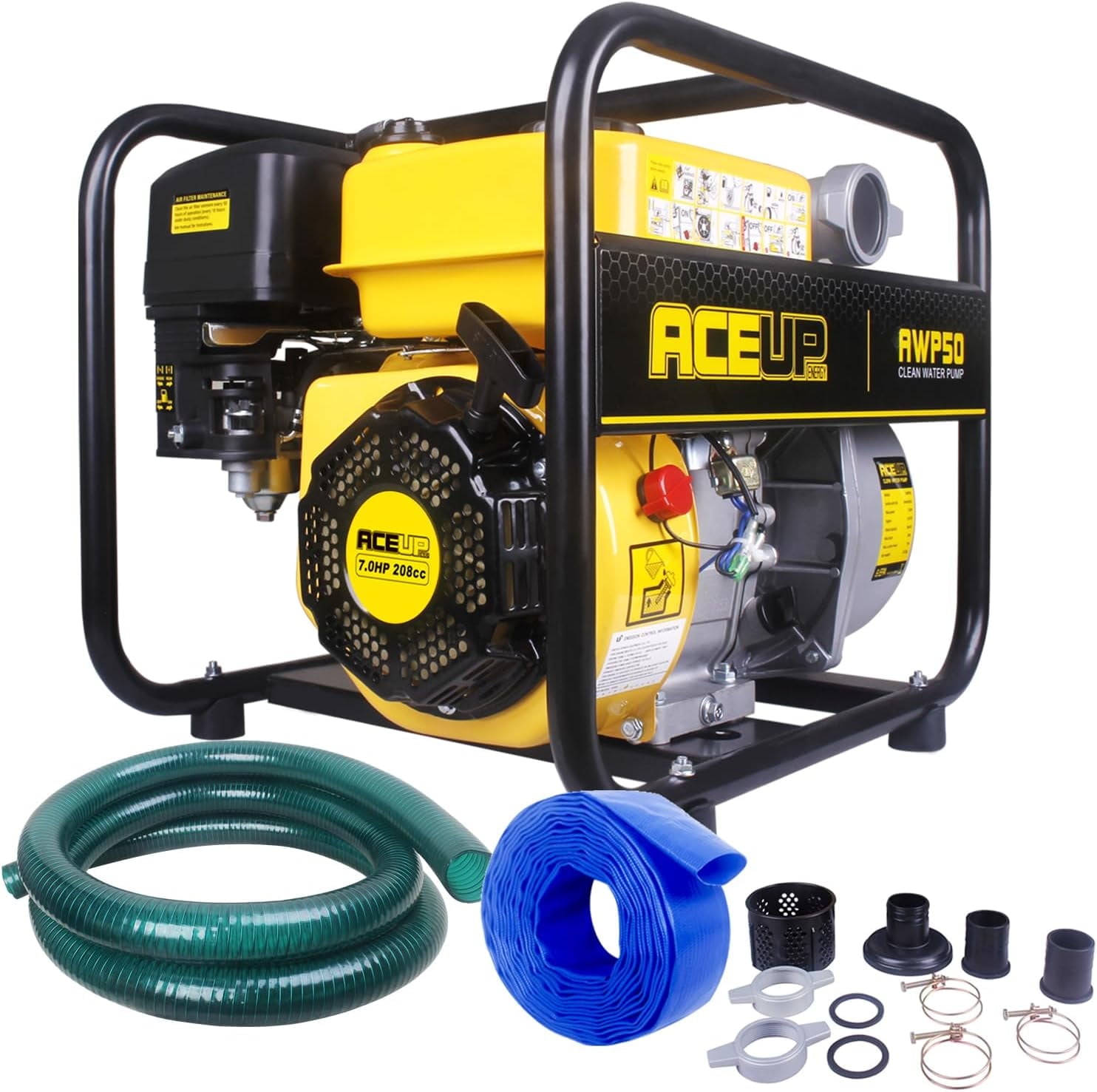 Aceup 7HP High Pressure Utility Gas Water Pump, 2 Inch 158 GPM ...